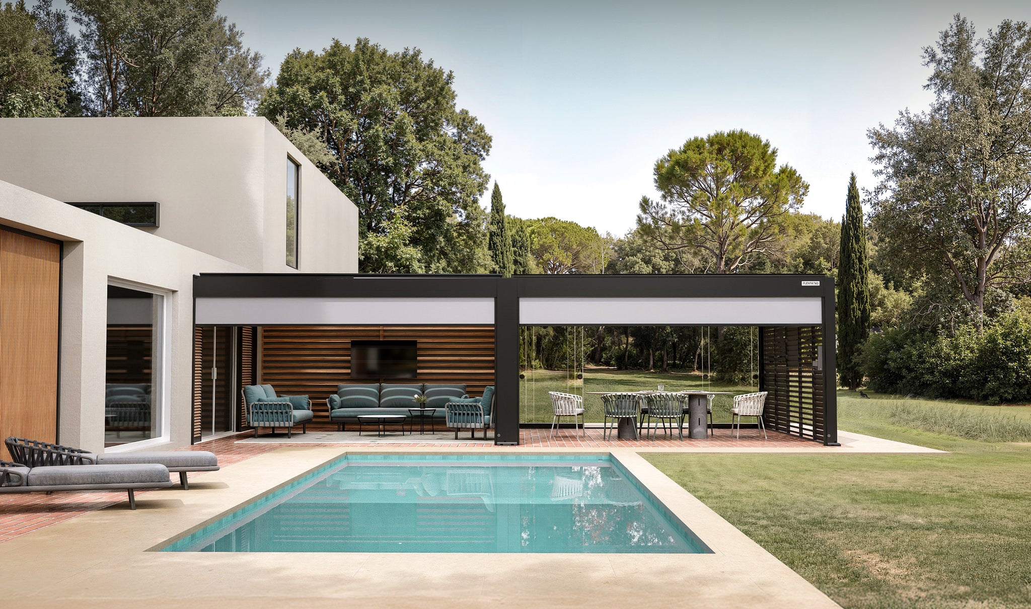 FlexPatio Motorized Pergola Kits | Smart Louvered Pergola for Patio