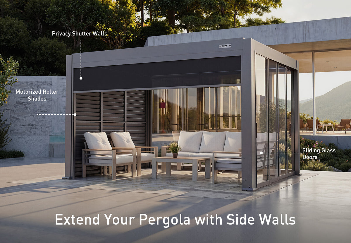 FlexPatio POWER+ Motorized Pergola | Premium Aluminum Pergola Kits