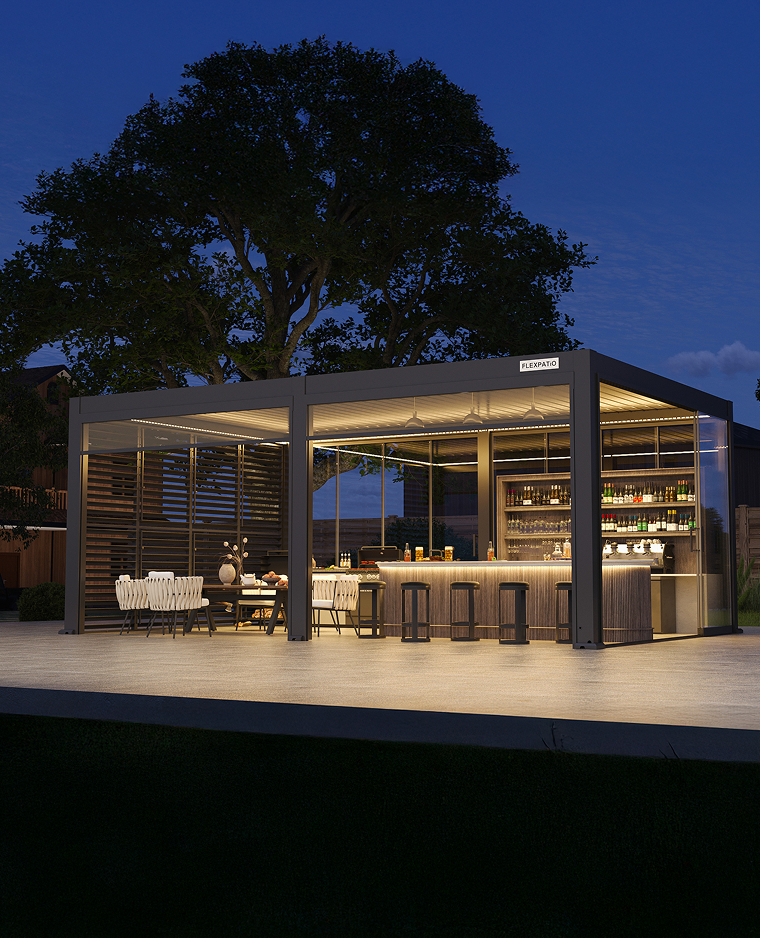 FlexPatio Motorized Pergola Kits | Smart Louvered Pergola for Patio