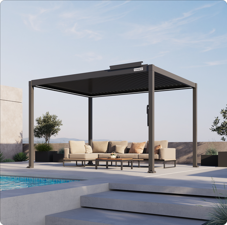 FlexPatio Motorized Pergola Kits | Smart Louvered Pergola for Patio