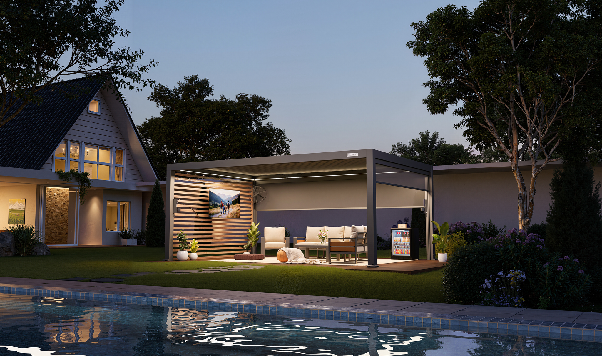 FlexPatio Motorized Pergola Kits | Smart Louvered Pergola for Patio
